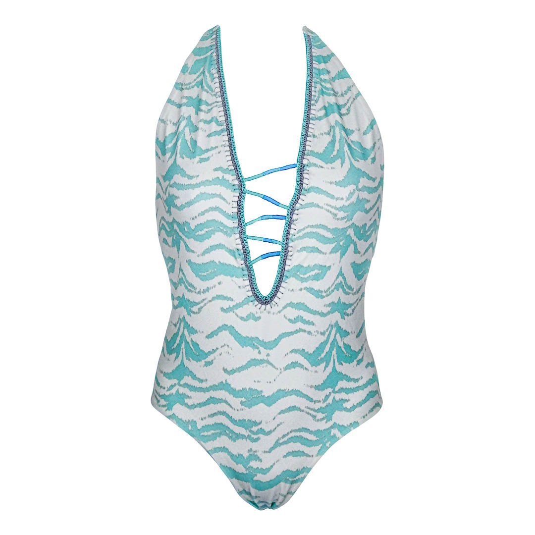 Elegance - White Tiger One Piece 009639 CAFFE